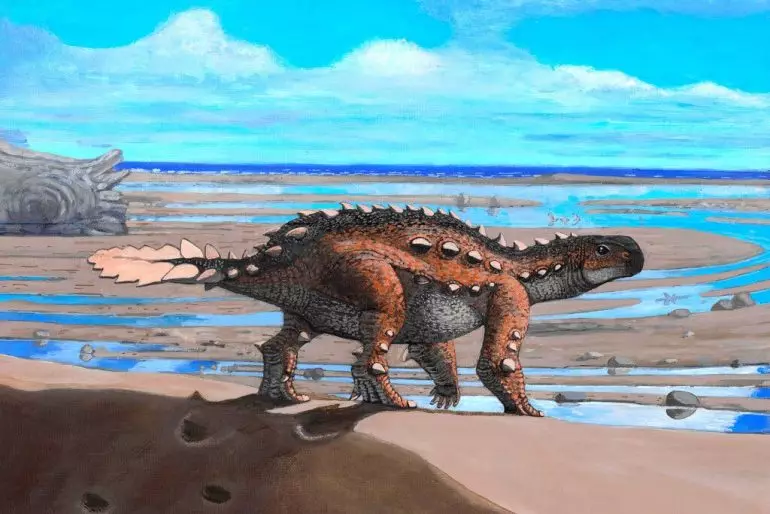 ankylosaurus với chiếc đuôi giống như chiếc chùy của người Aztec cổ đại