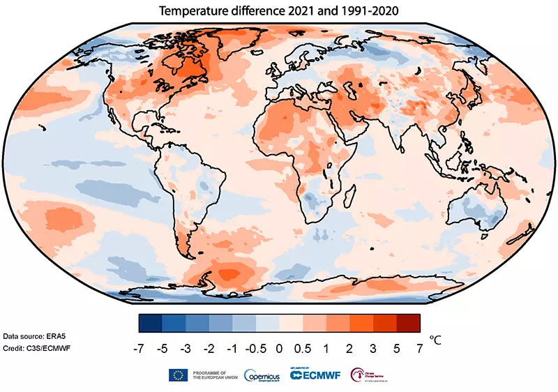 2021 année plus chaude