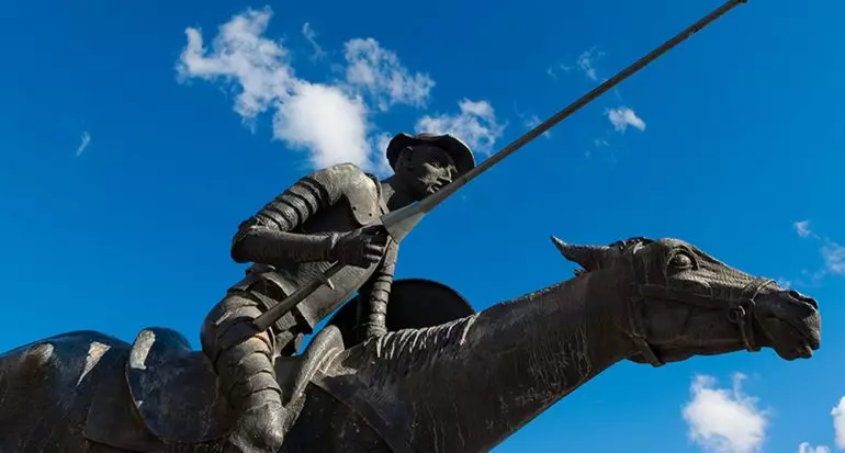 Am Spass vum Don Quixote um 400. Anniversaire vum Cervantes