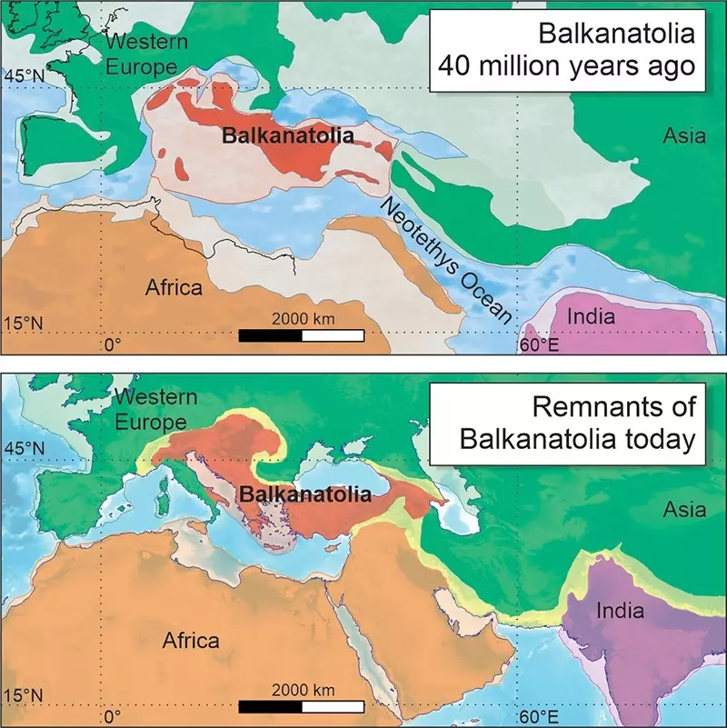 नक्सा र balkanatolia को भौगोलिक स्थान