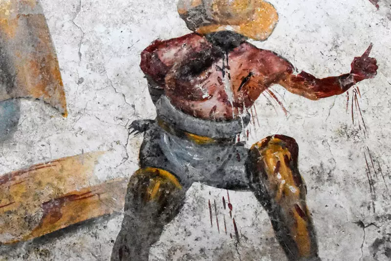 fresco gladiator pompeii