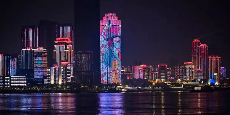 espectáculo de luz de Wuhan